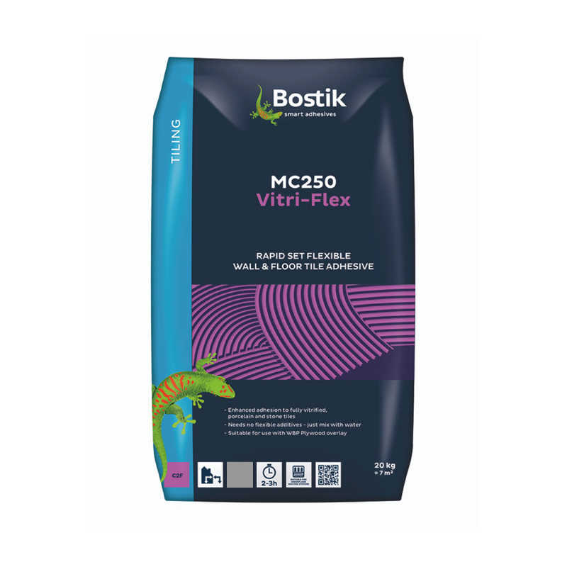 Bostik MC250 Vitri-Flex Polymer Modified Rapid Set Flexible S1 Adhesive Grey 20kg | Northants Tools